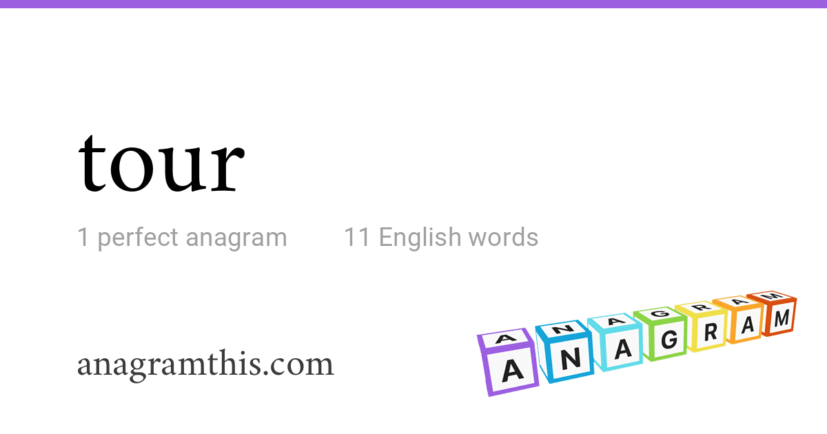 Anagrams of tour — 11 English words and phrases